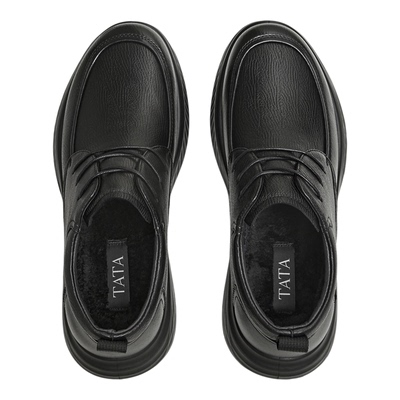 TATA他她男士休闲皮鞋2025冬舒适百搭休闲真皮软底男鞋QHD02DM5