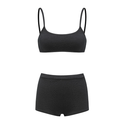 Yukari swim吊带比基尼三点式性感显瘦分体泳衣女防走光平角裤 夏