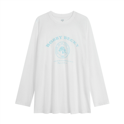 【38收官日】Bobbybecky天丝长袖宽松面膜tee印花薄款透气皮肤衣