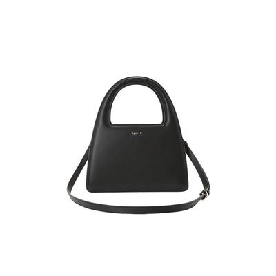 agnès b.皮革大号女士两用手提单肩包大容量斜挎包