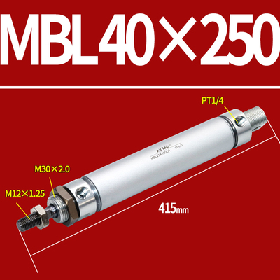 亚德客铝合金迷你气缸MBL20X25X32X40X50X75X100X125X150X200CA