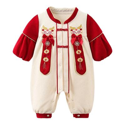 宝宝秋冬新中式婴儿连体衣