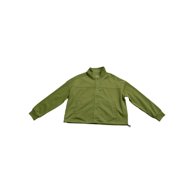 远家定织染绿色开衫卫衣