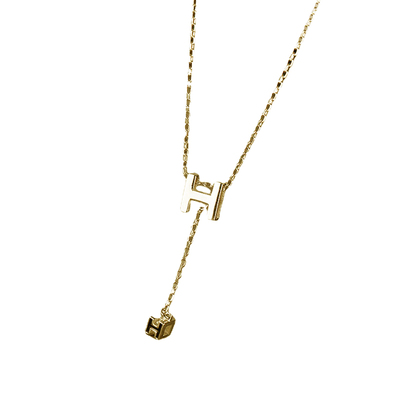 925纯银项链女H字母轻奢小众设计感2025年新款爆款毛衣链锁骨链