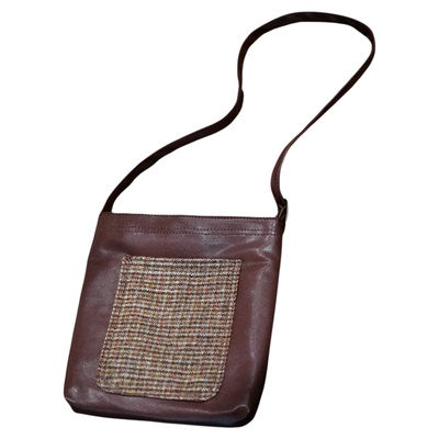 禾二HIR 原创双面设计复古羊毛呢格子腋下单肩斜挎软皮包