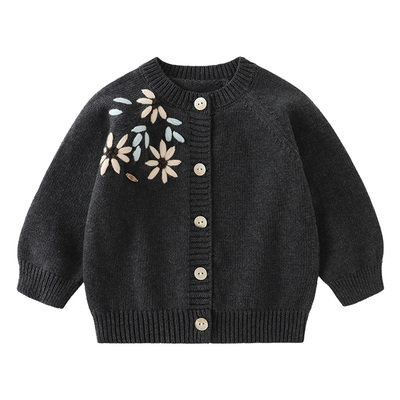 花白融墨灰100%毛纱线复古手工绣