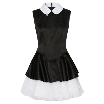 易碎商店公主风拼纱背心裙