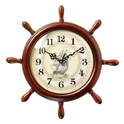 客厅挂钟汉时实木钟表