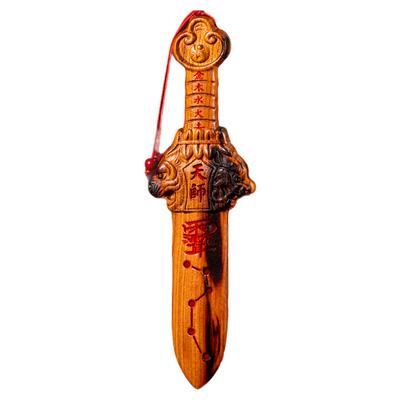 桃木剑婴儿天然雷击紫薇讳天师纯桃木七星剑真品宝宝床头客厅挂件