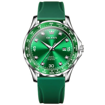欧利时新款绿水鬼男士石英机械表