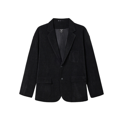 GEEEKPANDA西服欧棉绒细条