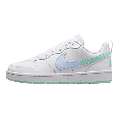 NIKE耐克女鞋白绿Court Borough大童低帮复古运动板鞋IQ6529-100