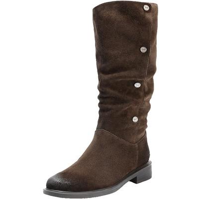 吴千语同款百丽荒野来信西部牛仔堆堆靴新款棉鞋长筒靴3QFC3DG5