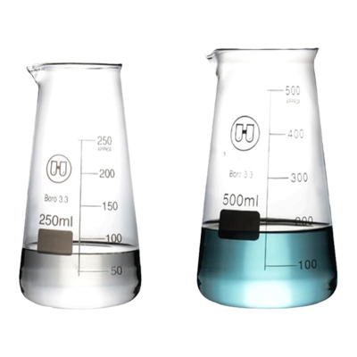 华鸥三角烧杯 实验器材 125ml250ml500mll 耐高温 刻度杯 加厚  玻璃仪器