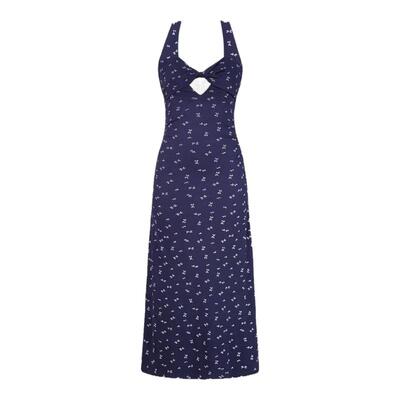 法式碎花蕾丝a字连衣裙