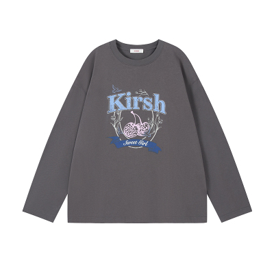 樱桃KIRSH韩系复古印花纯棉T恤