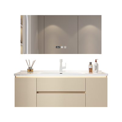 御星琪实木一体陶瓷盆浴室柜组合