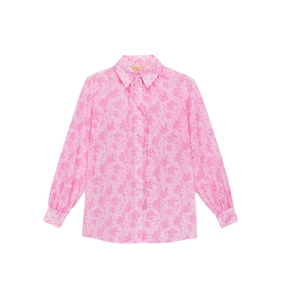 MK女士花卉印花长袖衬衫