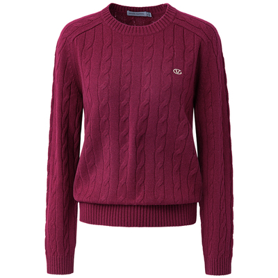 卓凡尼·华伦天奴羊毛圆领针织衫