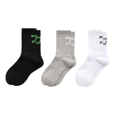 Cotton Republic/棉花共和国春秋黑色吸汗中筒女士棉袜保暖百搭款