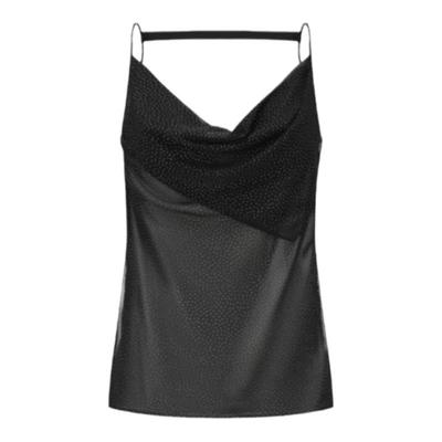 OUDE WAAG 人字纹荡领薄纱吊带女装背心上衣