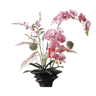 米子家居蝴蝶兰仿真花盆栽