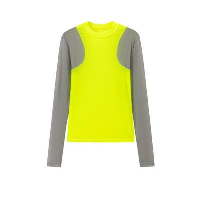 视错觉拼色网纱打底衣