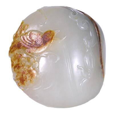 和合玉器和田玉籽料白玉挂件吊坠子料富贵有喜天然玉石大师作品