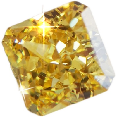 MC 雷迪恩加层切割黄钻正方形裸钻裸石戒面吊坠通用面珠宝彩宝