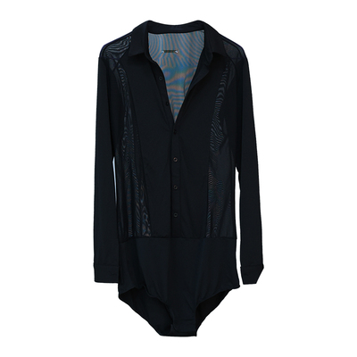 ACEdance拉丁舞网纱拼接连体衬衫