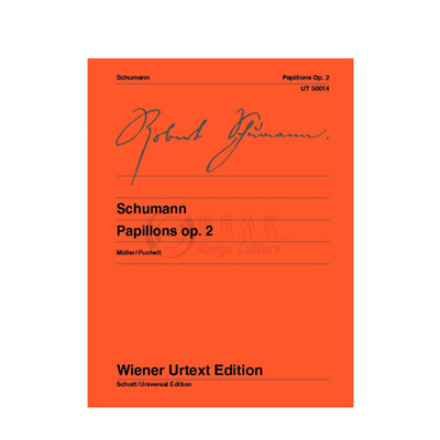 舒曼 蝴蝶 Op2 钢琴独奏 带指法 维也纳UE原版 进口乐谱书 Schumann Papillons for piano UT50014