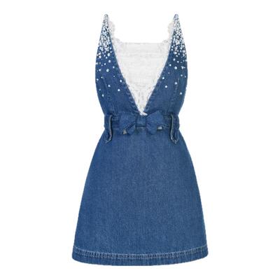 时尚两件式牛仔连衣裙