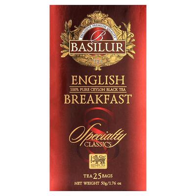 BASILUR宝锡兰经典英式早餐红茶 简装25袋 斯里兰卡进口茶叶奶茶