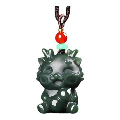 真品和田玉生肖龙玉吊坠新疆青玉立体卡通龙玉坠男女玉石挂件玉佩