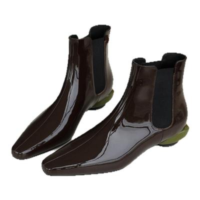 t彭姐法式复古异形跟短靴女