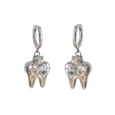 RecoPan喵门童趣创意牙齿耳环