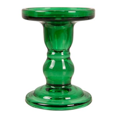 欧式复古轻奢透明玻璃烛台摆件