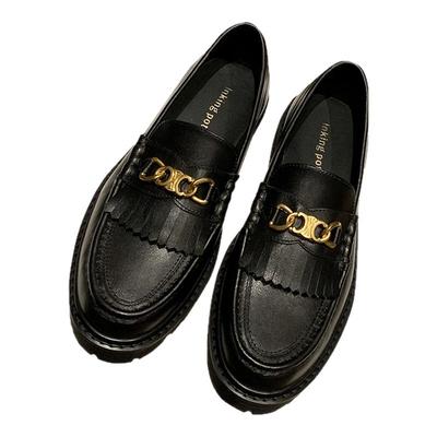 凯旋门一脚蹬小皮鞋英伦风单鞋女