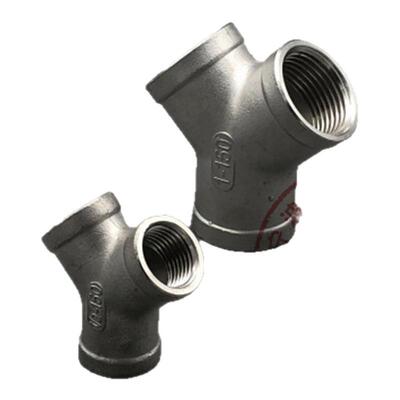 TP30408不锈钢Y型三通接头 内丝三通 水管丫形三通 BSPT R ZG RC