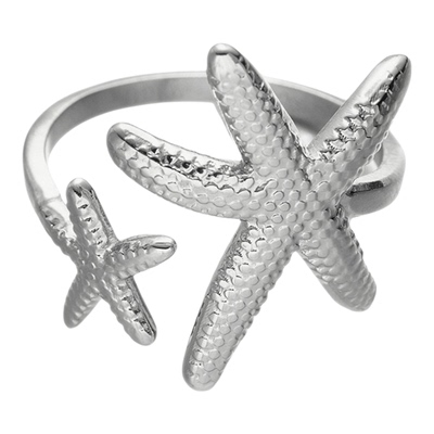 双层海星戒指开口不规则高级饰品