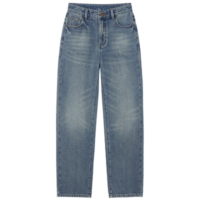 热风2025年冬季女士直筒牛仔裤