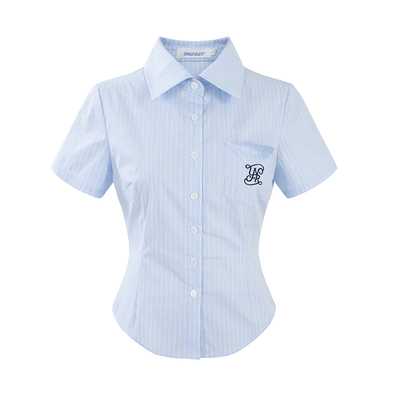 UNIFREEPLUS大码学院风短袖衬衫