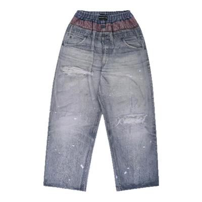 Grailz ProjectGR 24fw 数码打印三腰拼接牛仔卫裤Baggy休闲长裤