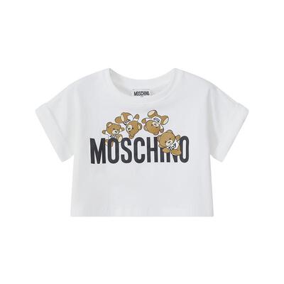 【同价618】Moschino/莫斯奇诺  儿童Teddy Logo平纹针织T恤