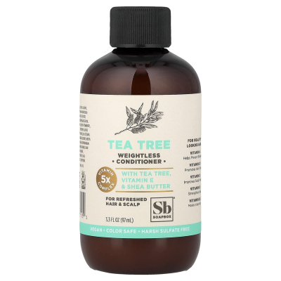 Soapbox,Tea Tree Weightless Conditioner, 3.3 fl oz (97 ml)