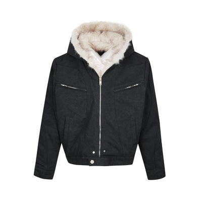 TNMK座山雕加绒加厚开衫连帽外套