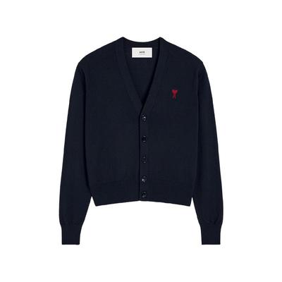 AMIPARIS红色爱心开衫羊毛毛衣