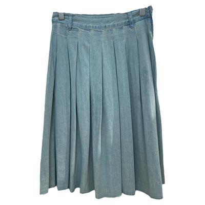 美式牛仔高腰小众半身裙百褶裙