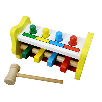 Baby Educational Learning Wood knock Pop-Up Toys with Hammer