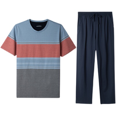舒雅男士纯棉家居服高端新款外穿